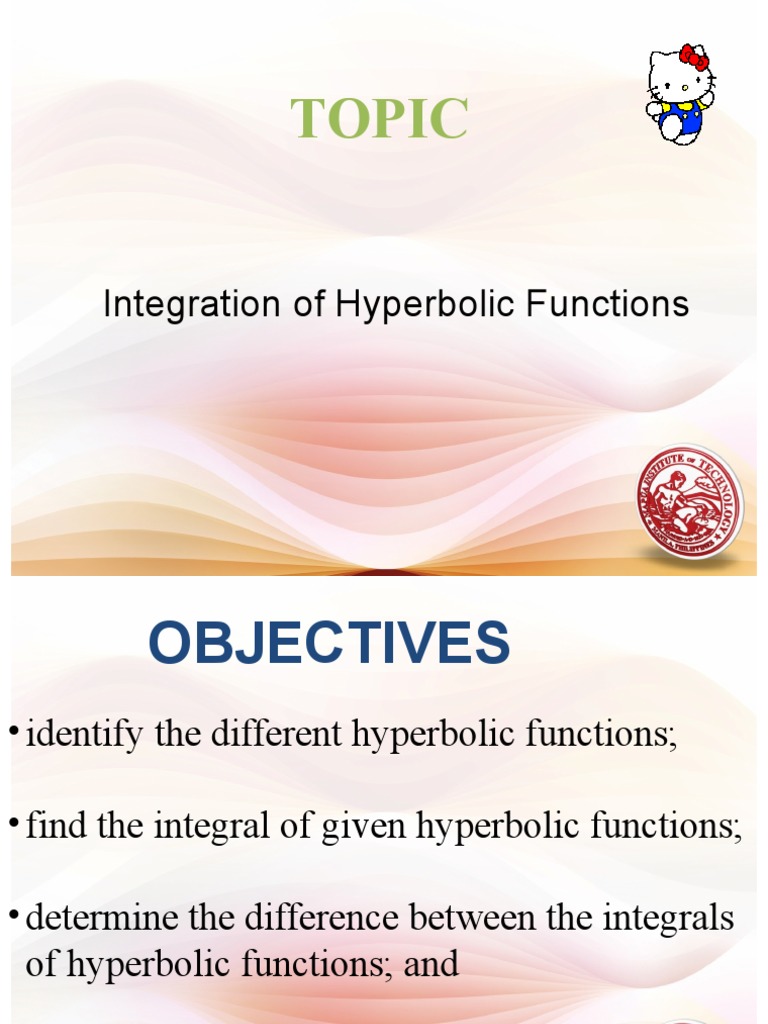 Lesson 9 Integration of Hyperbolic Functions | PDF | Trigonometric ...