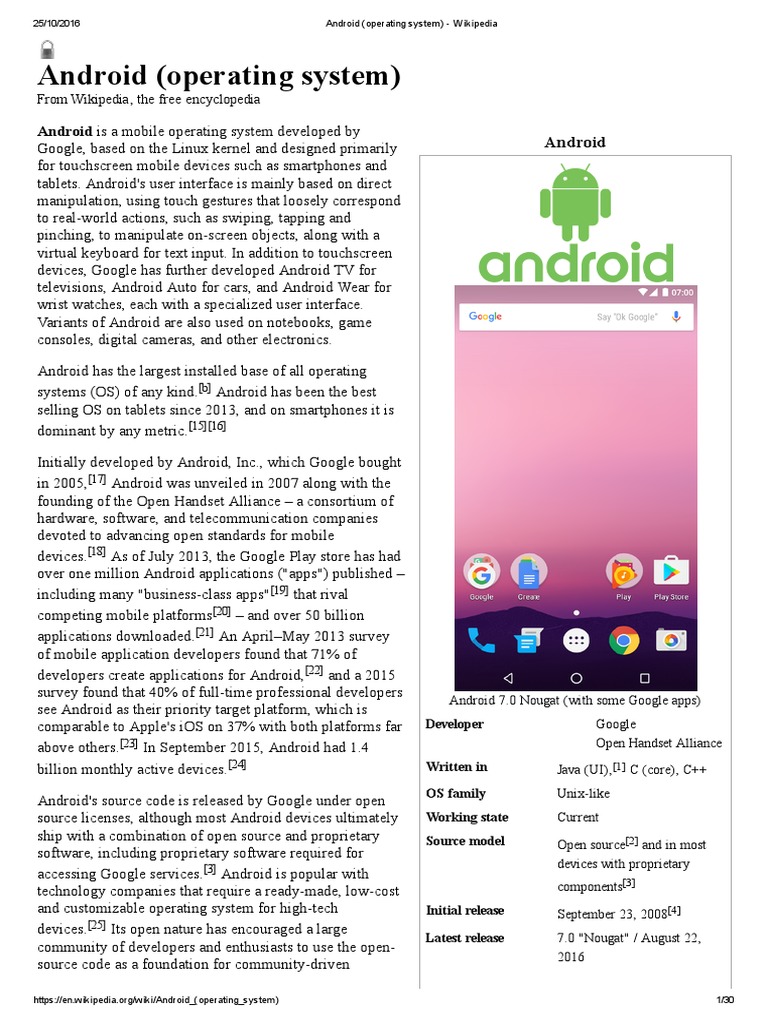 Android OS | PDF | Android (Operating System) | Google Play