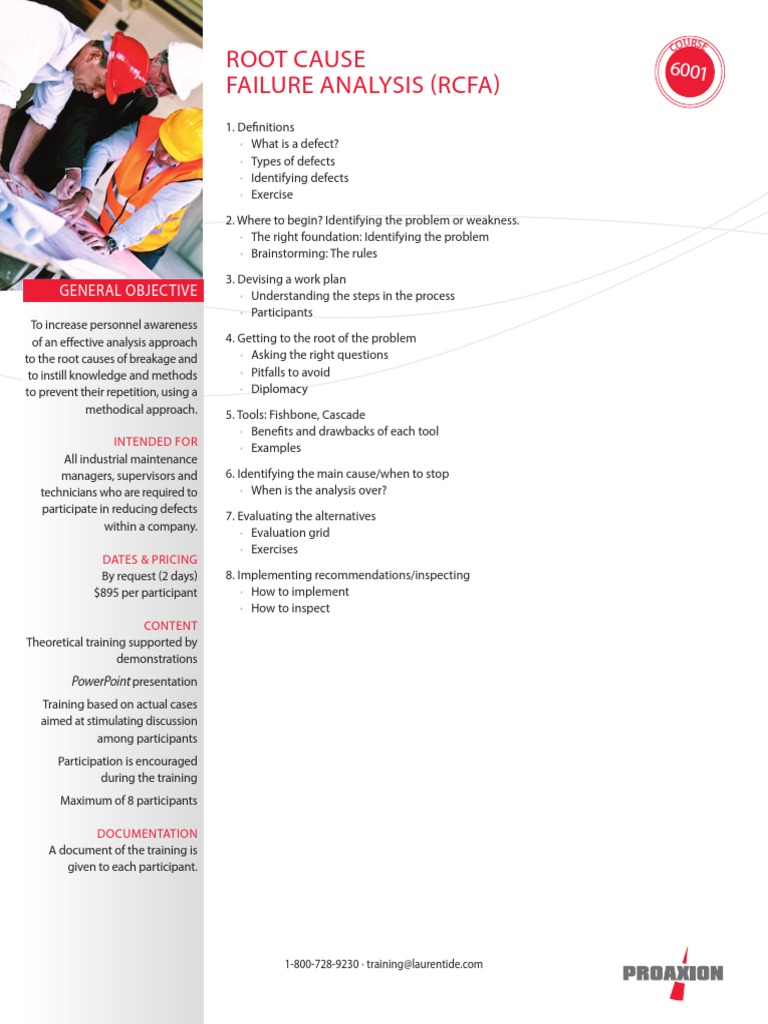 Course 6001 - Root Cause Failure Analysis (RCFA) - 2014 | PDF ...