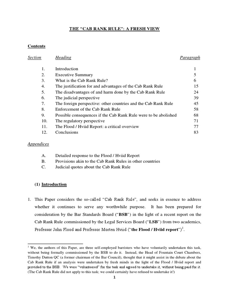 Cab Rank Rule Paper 28-2-13 v6 Final | PDF | Barrister | Advocate