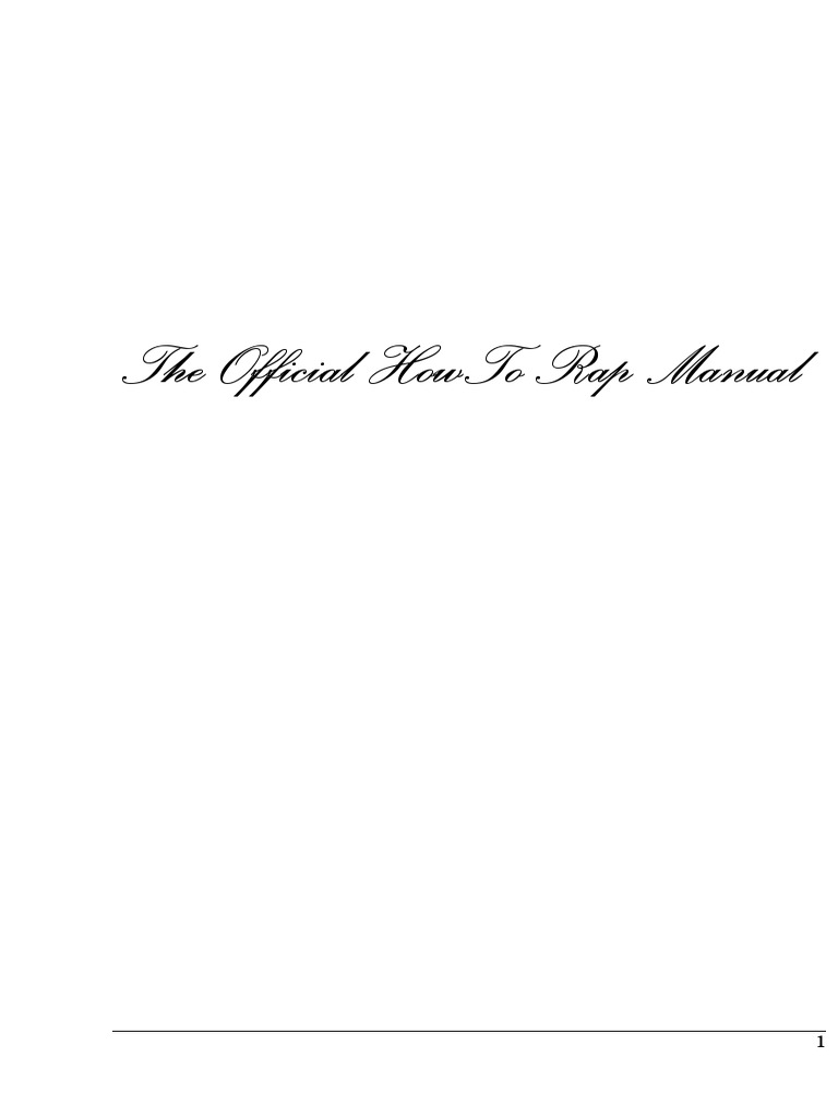 The Official How To Rap Manual | PDF | Verb | Adjective
