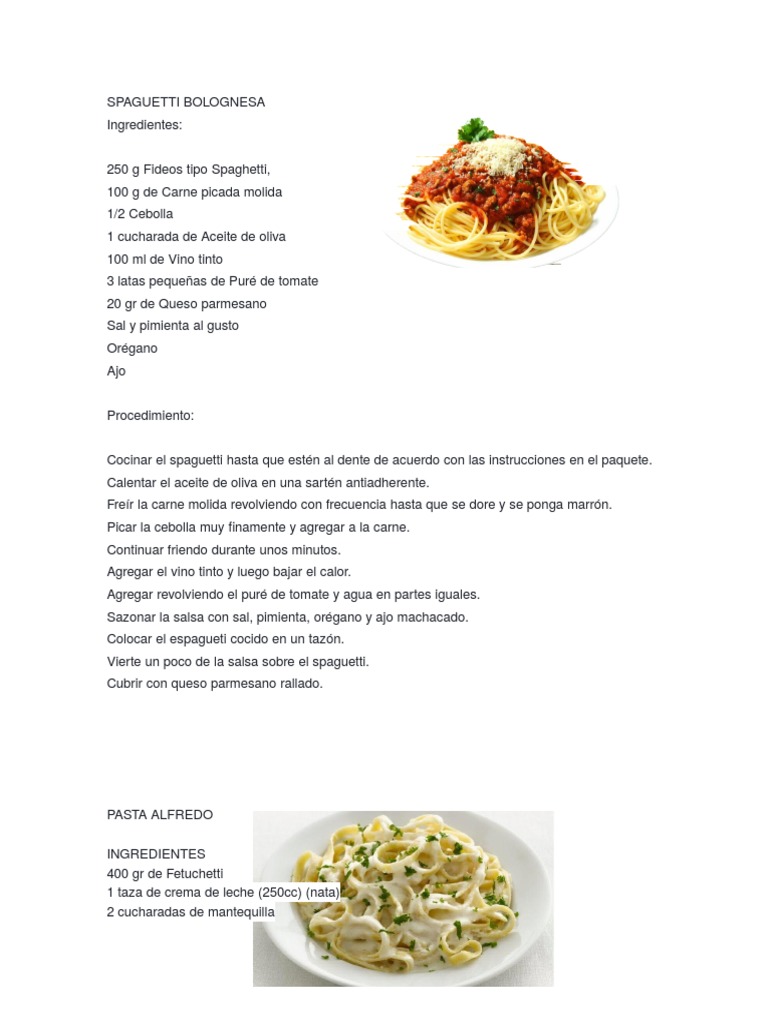 Spaguetti Bolognesa | PDF | Espaguetis | Salsa
