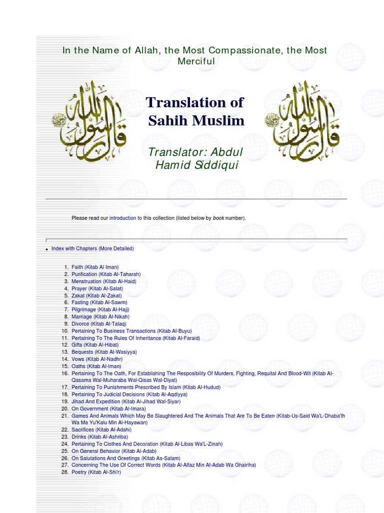0834-0893, Sahih Muslim, Hadith, EN PDF | PDF | Muhammad | Allah