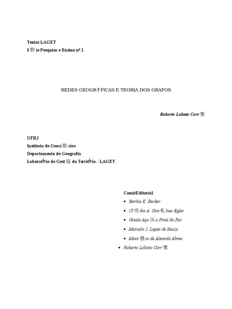 04 Redes Geograficas | PDF | Teoria dos Gráficos | Matriz (Matemática)