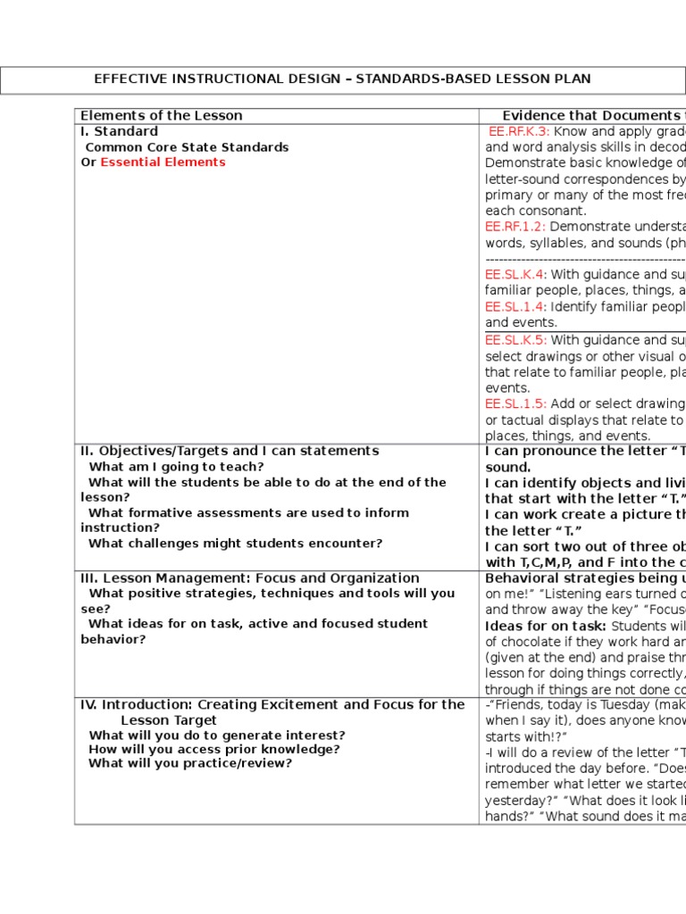 letter t lesson plan | Educational Assessment | Lesson Plan