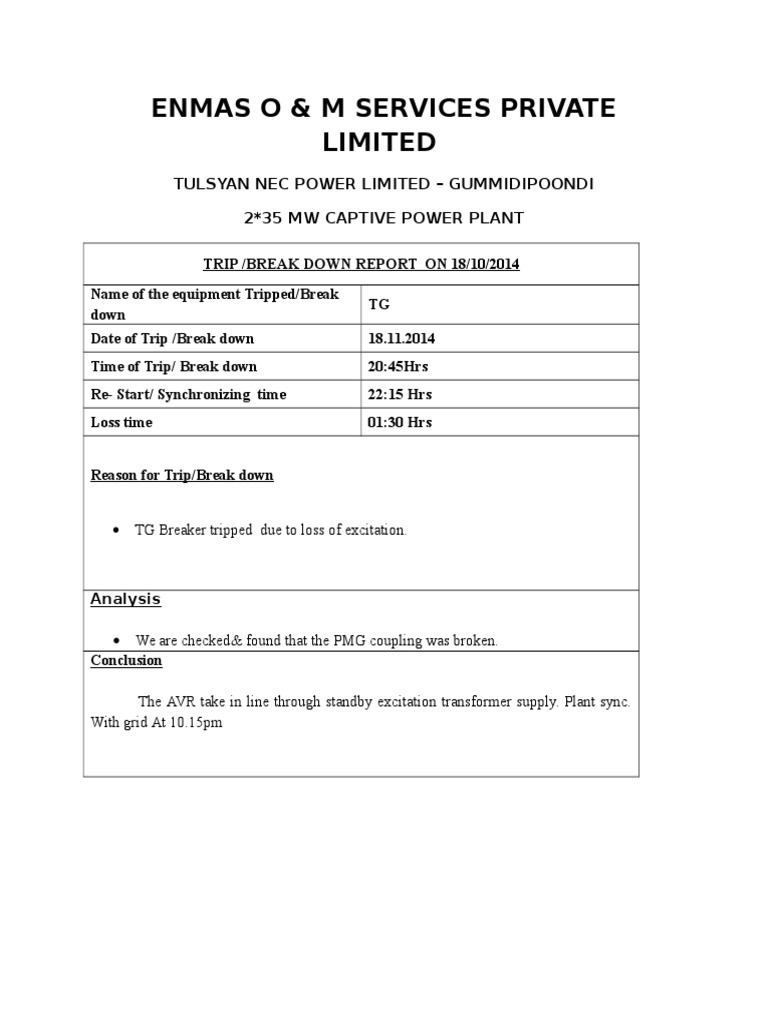 Trip Analysis Format Ele 18 11 14 Pdf