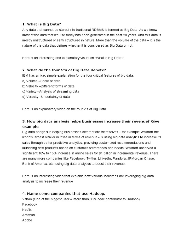 Hadoop and Java Ques - Ans | PDF | Apache Hadoop | Apache Spark