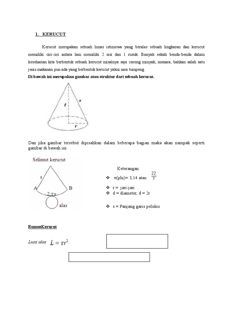 LEMBAR KERJA SISWA Kerucut | PDF