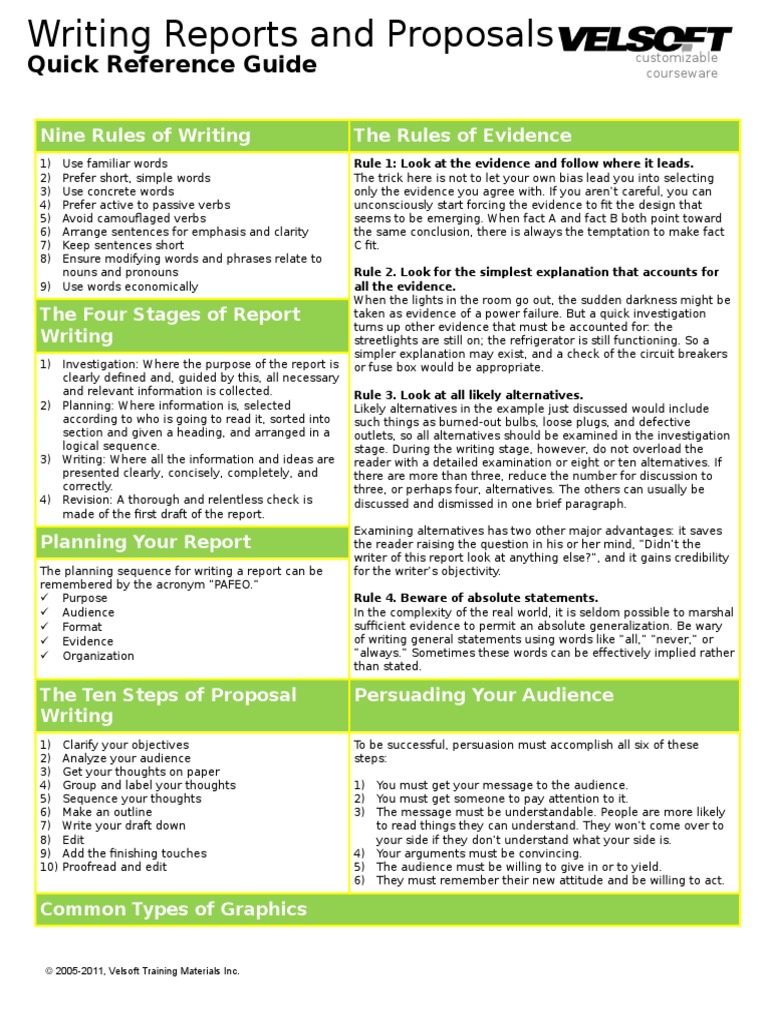 Quick Reference Guide: Nine Rules of Writing The Rules of Evidence ...