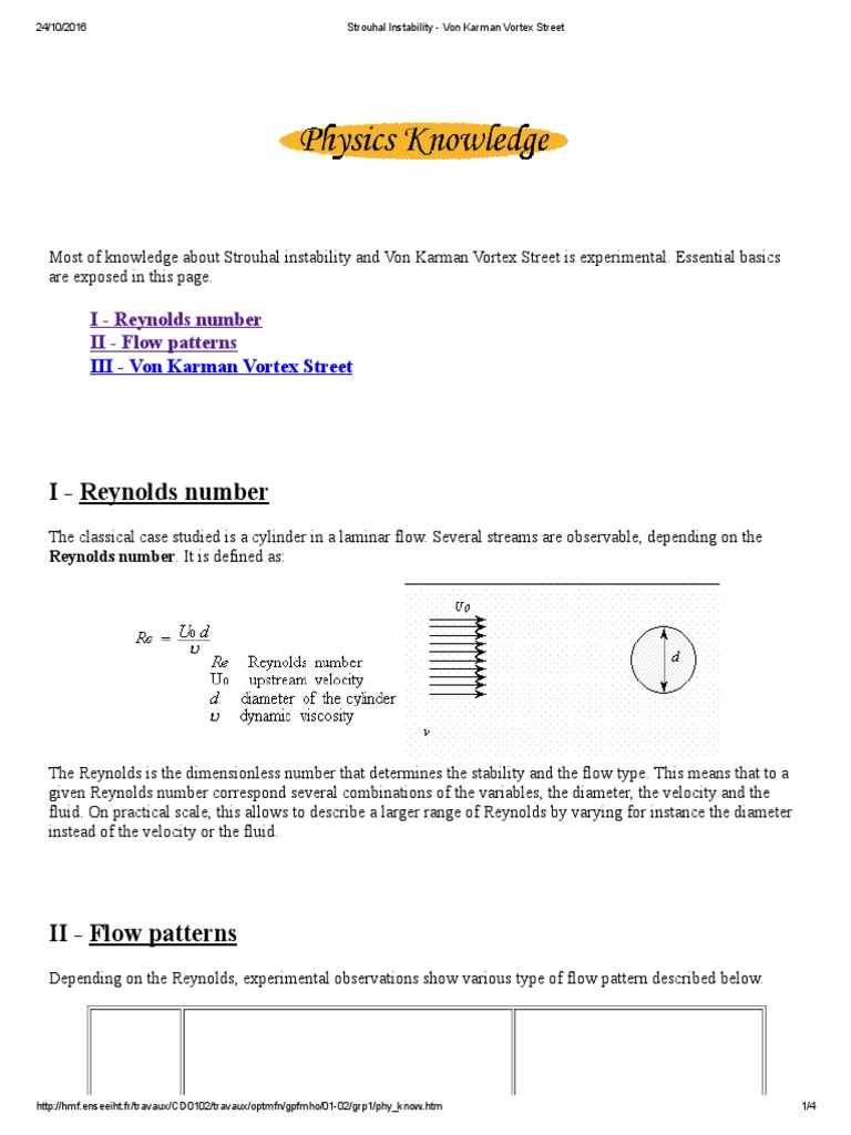 x2.3. - Strouhal Instability - Von Karman Vortex Street | PDF | Law ...