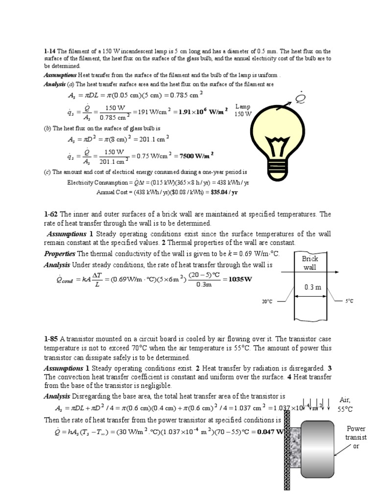 Chapter 1 Solutions | Download Free PDF | Heat Transfer | Incandescent ...