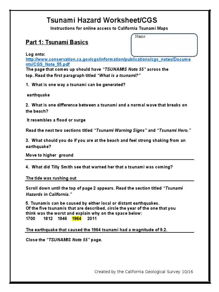 Tsunami Webquest Good | PDF