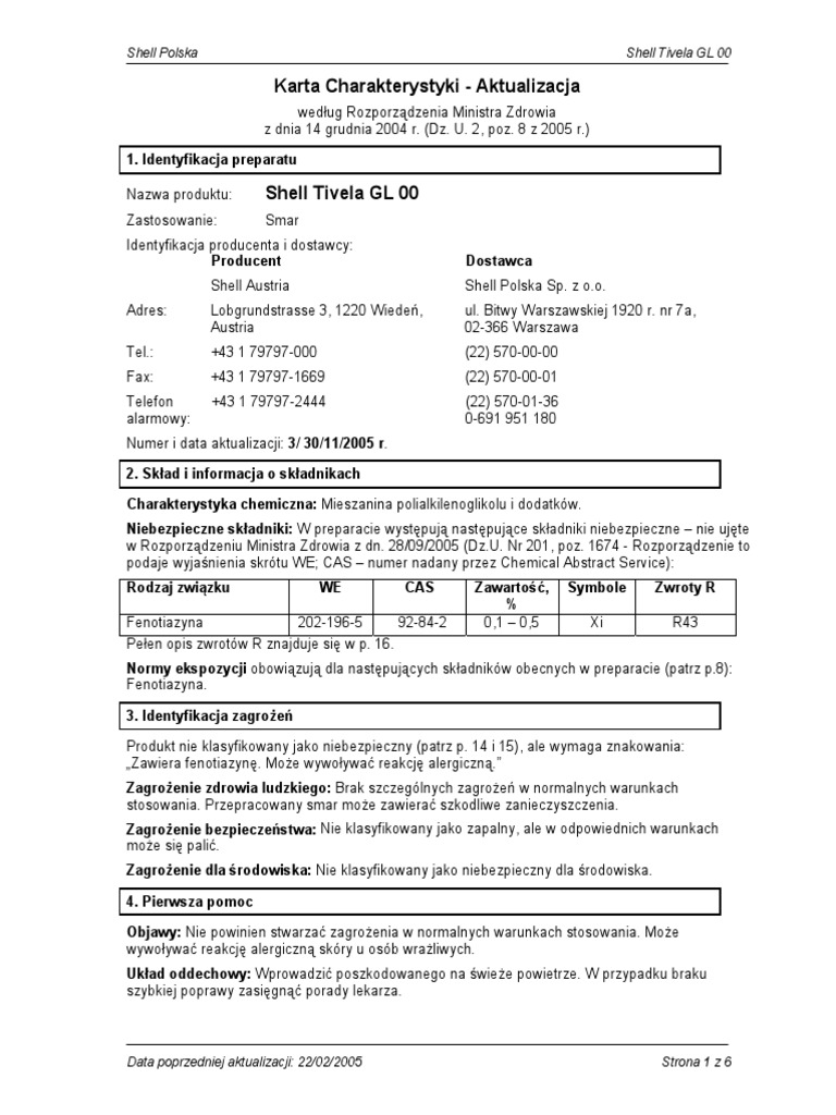 Shell Tivela GL 00 | PDF