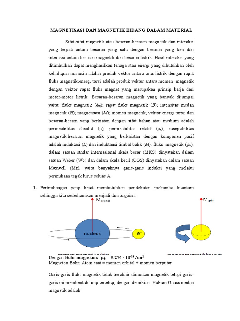 Magnetisasi Dan Magnetik Bidang Dalam Material | PDF