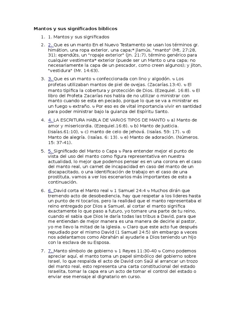 Significados de los Mantos en la Biblia | PDF | David | Profeta
