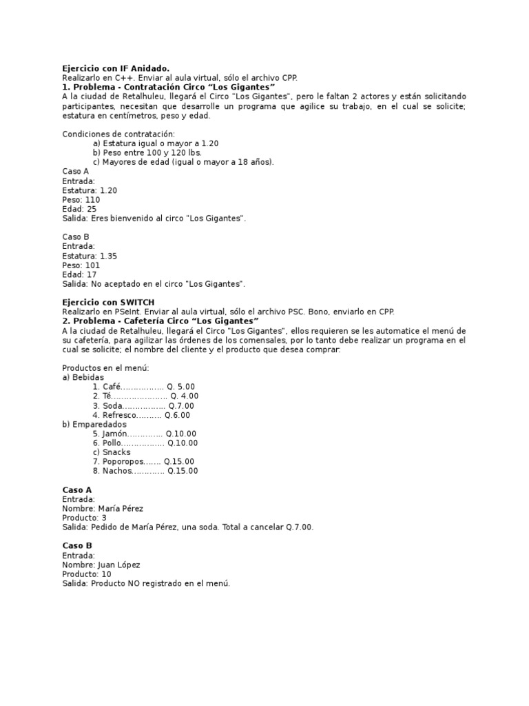 Ejercicios Circo | PDF