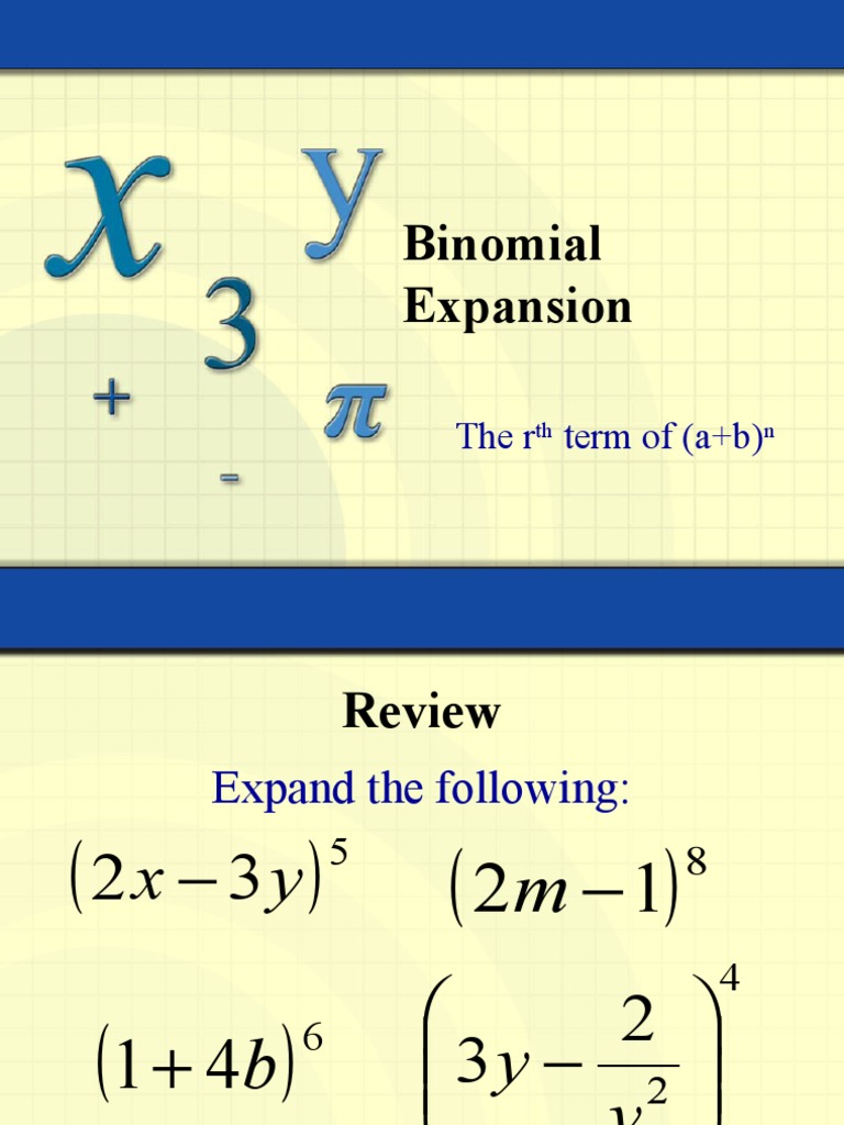Binomial Expansion Review Guide | PDF | Science & Mathematics