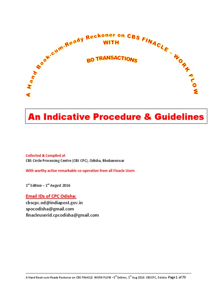 CBS Finacle Handbook Guide | PDF | Identity Document | Automated Teller ...
