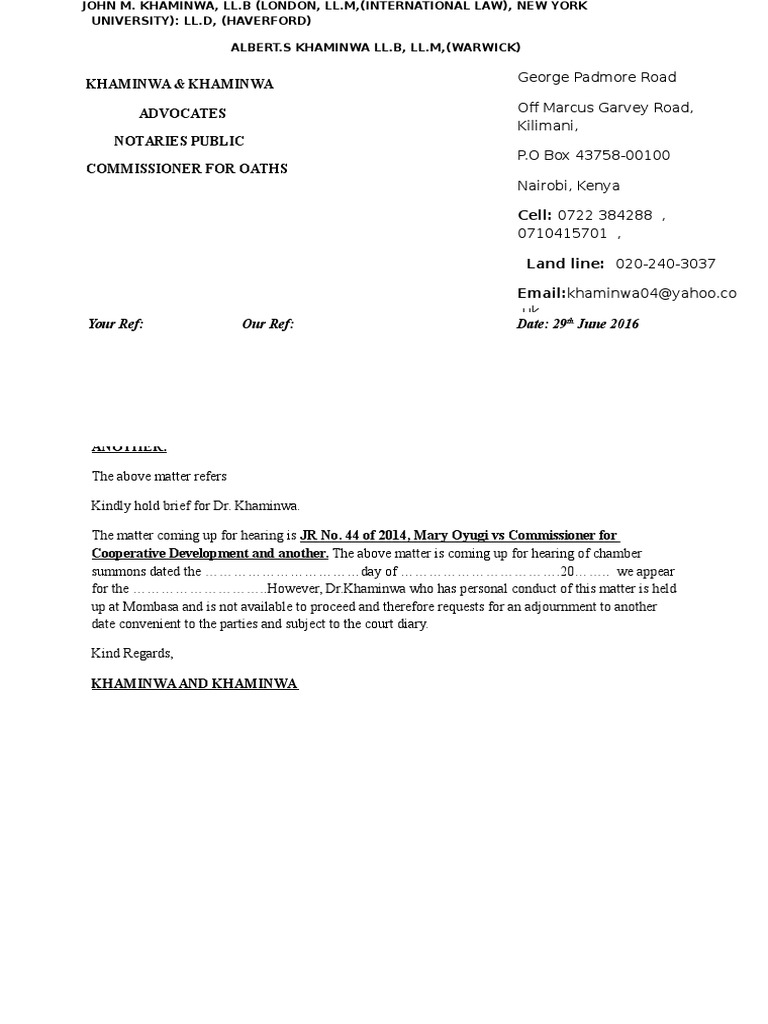 Your Ref: Our Ref: Date: 29 June 2016 | PDF