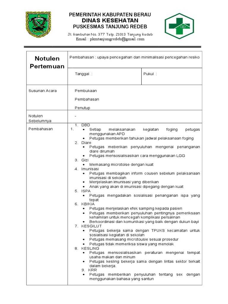 Format Notulen Rapat Fix 1 | PDF