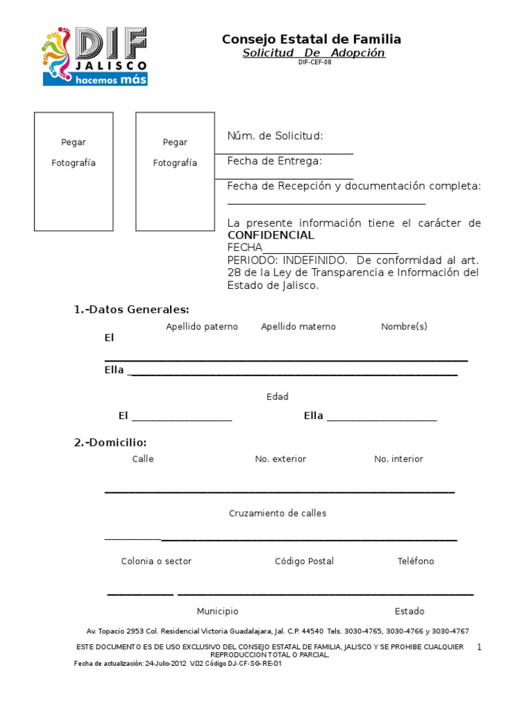 Formato Adopción | PDF | Adopción | Familia