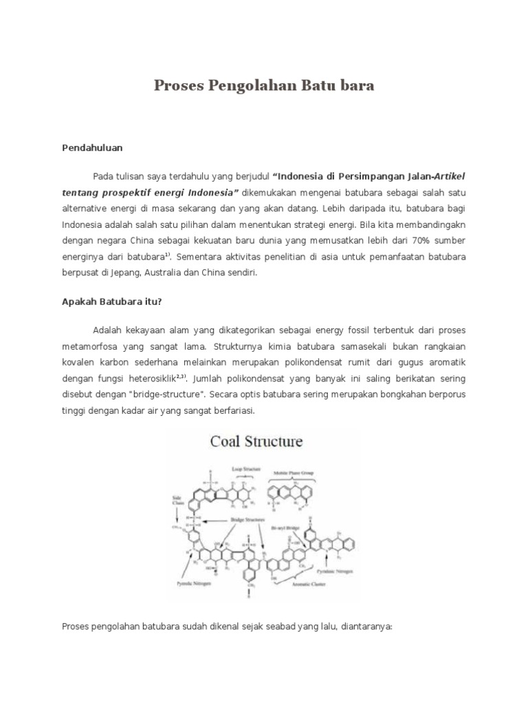 Pengolahan Batubara | PDF