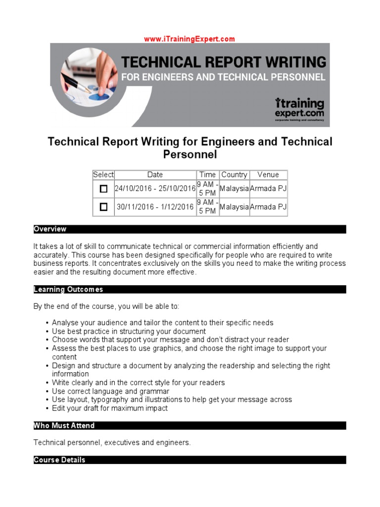 Technical Report Writing For Engineers and Technical Personnel | PDF ...