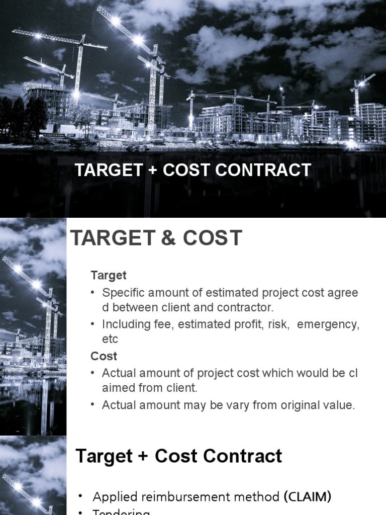 Target Cost Contract Overview | PDF | Inflation | Business