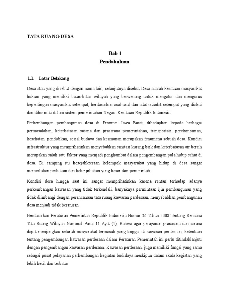 Tata Ruang Desa 1 | PDF