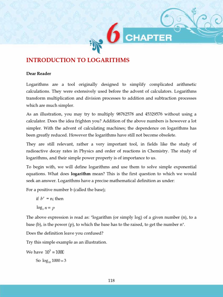 Introduction to Logarithms | PDF | Logarithm | Exponentiation