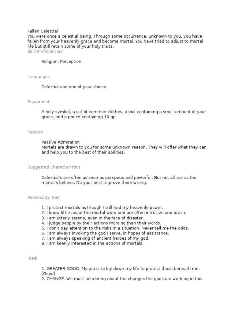 Background Fallen Celestial | PDF | Philosophy | Religion & Spirituality