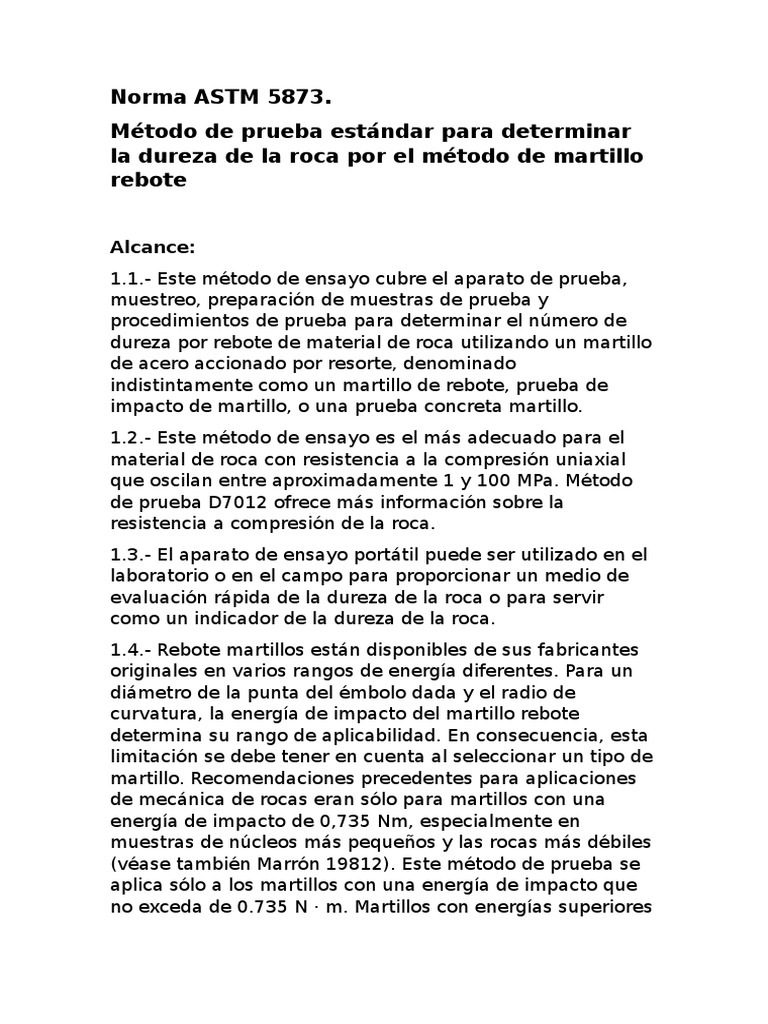 ASTM-D5873 Martillo Schmidt | PDF | Dureza | Acero