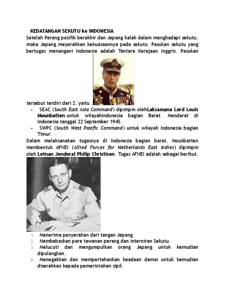 Kedatangan Sekutu Ke Indonesia | PDF | Politik | Perjalanan
