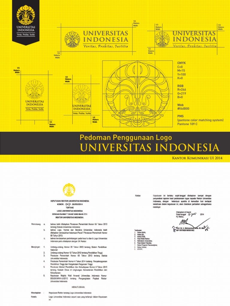 Panduan Logo Universitas Indonesia | PDF | Bisnis