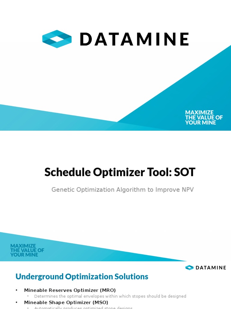 SOT Schedule Optimizer Tool | PDF | Mathematical Optimization | Net Present Value
