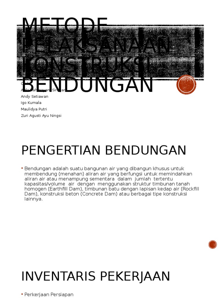 Metode Pelaksanaan Konstruksi Bendungan | PDF