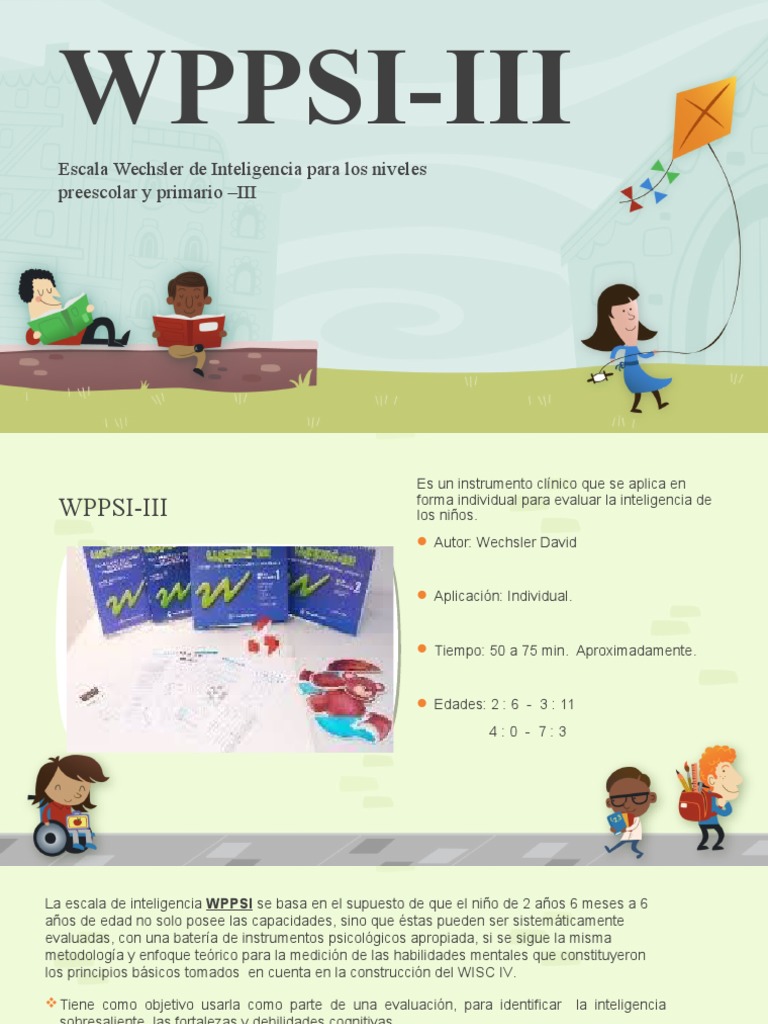 Wppsi Iii | PDF | Cociente de inteligencia | Escala de inteligencia para adultos de Wechsler