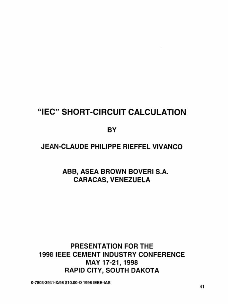 IEC Short Circuit Calculation | PDF | Transformer | Electrical Impedance