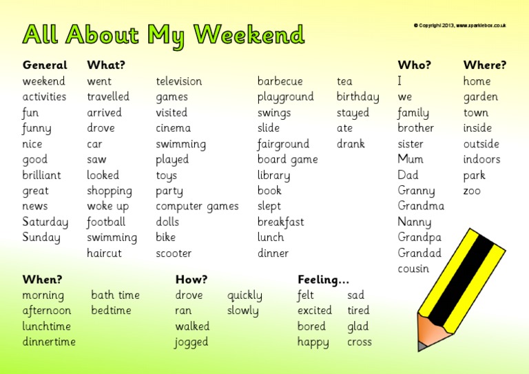 All About My Weekend | PDF