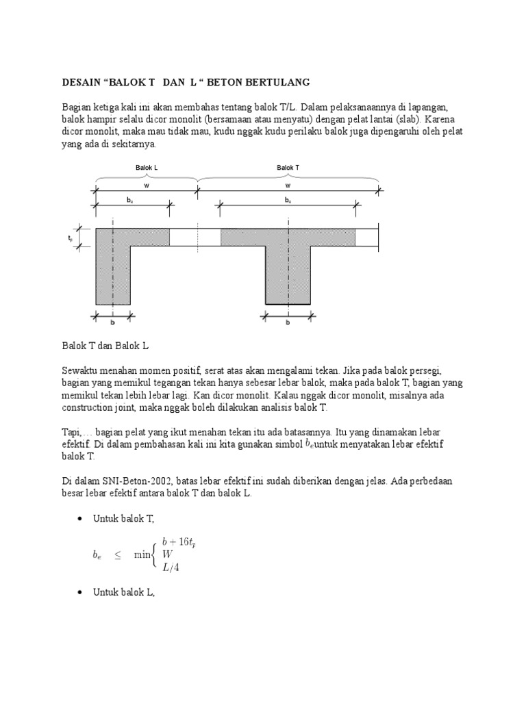 BALOK T Dan L | PDF