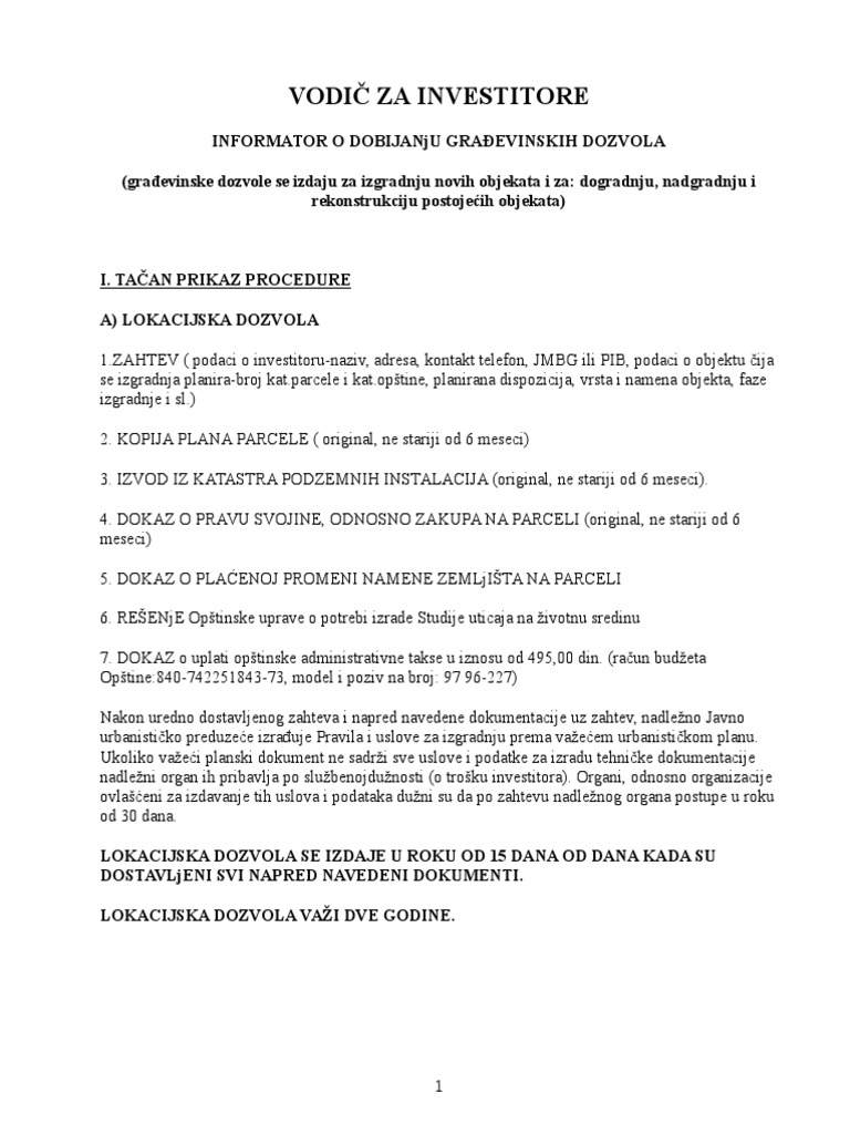 Vodic Za Investitore | PDF