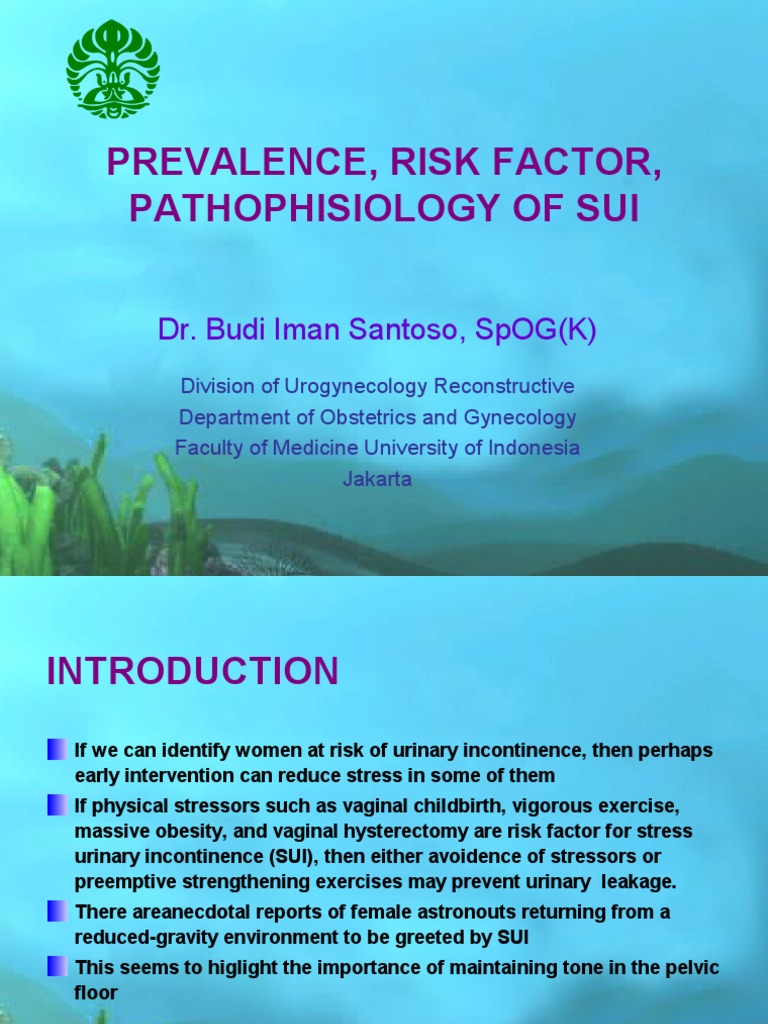 Prevalence, Risk Factor, Pathophisiology of Sui: Dr. Budi Iman Santoso ...