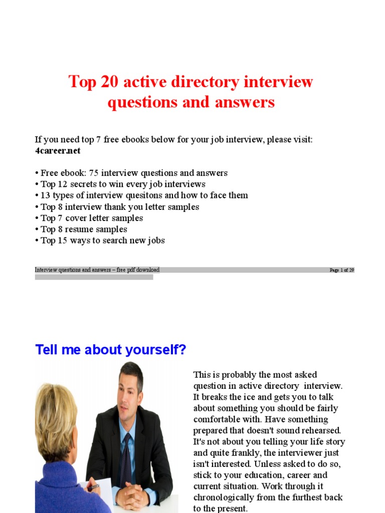 Active Directory Interview Questions | PDF | Active Directory | Information Technology Management