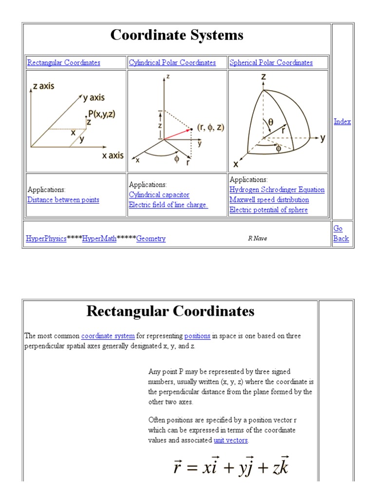 Coordinate Systems | PDF