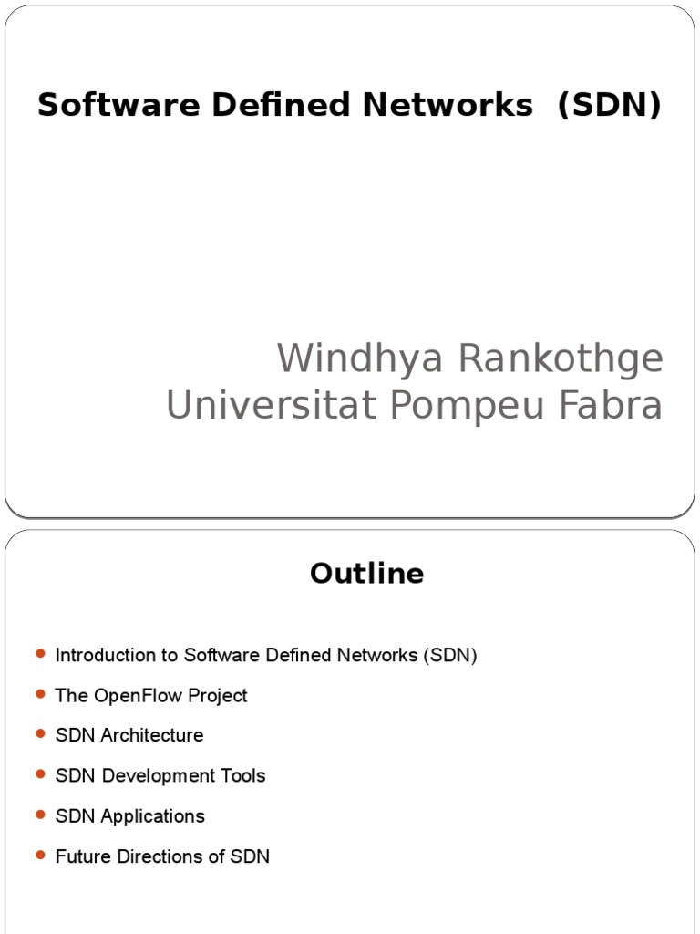 SDN Presentation | PDF | Computer Network | Computer Data
