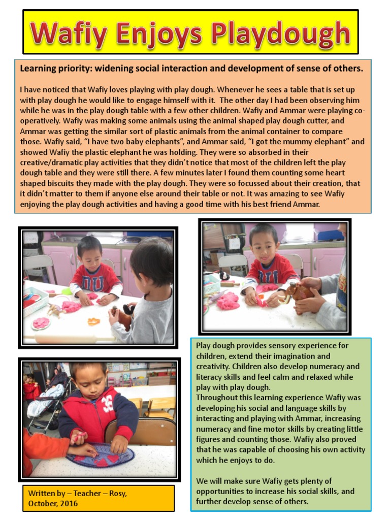 Wafiy's Play Dough Social Skills Development | PDF | Wellness
