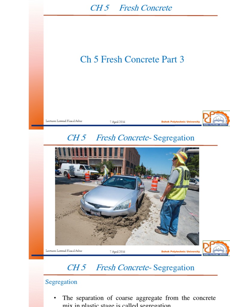 Ch. 5 Fresh Concrete, Segregation & Bleeding | PDF | Concrete ...
