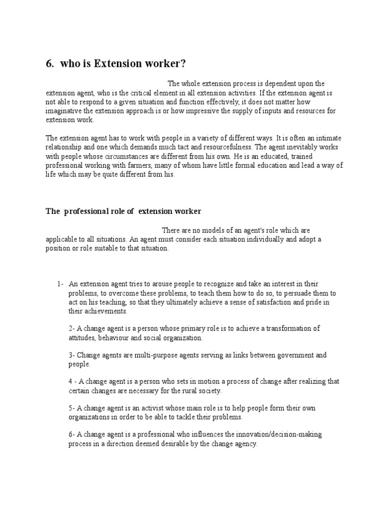 Who Is Extension Worker | PDF | Decision Making | Psychological Concepts