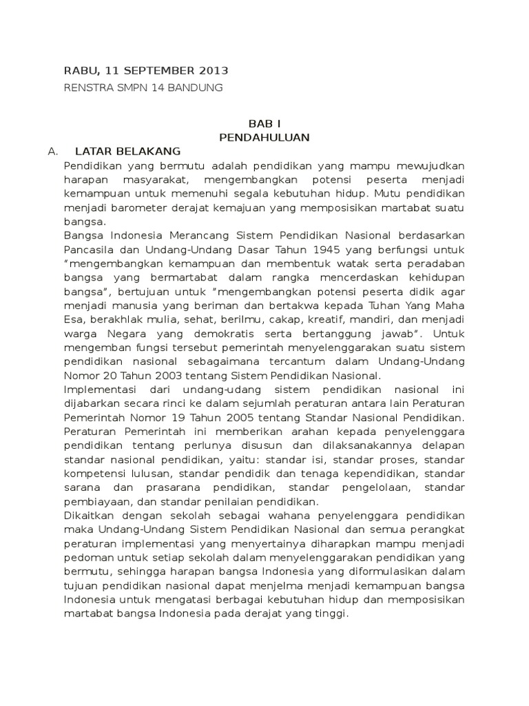 Contoh Renstra | PDF