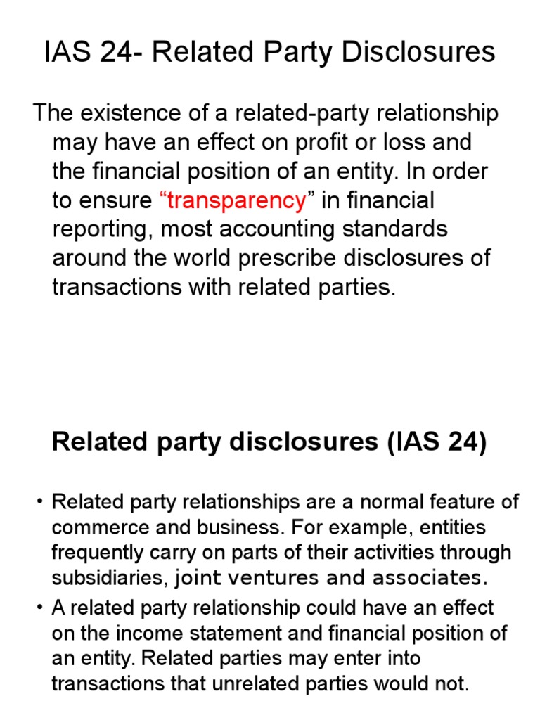 IAS 24-Related Party Disclosures | PDF | Subsidiary | International ...